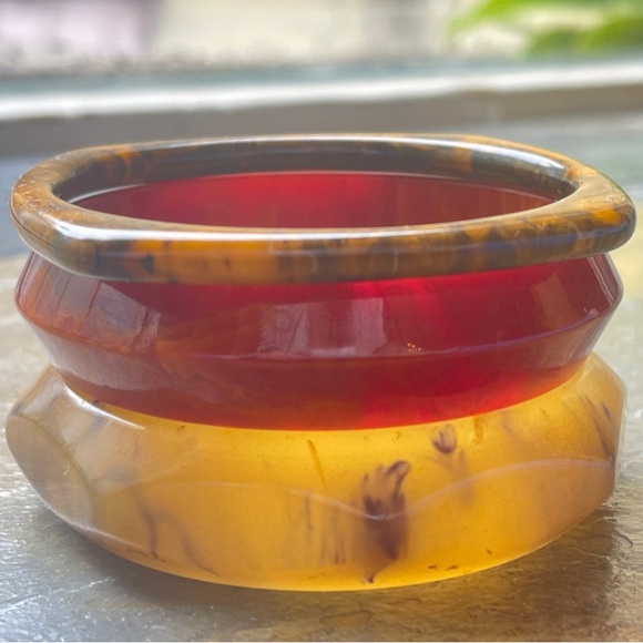 Vintage | Jewelry | 3 Marbled Bakelite Bangles Stacking Bracelets ...
